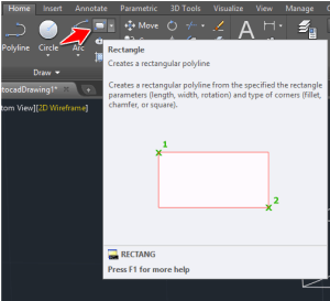 Drafting a 3D Rectangle - Tutorial45