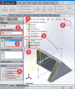 Solidworks Tutorial: How to Mirror Parts - Tutorial45