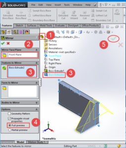 Solidworks Tutorial: How to Mirror Parts - Tutorial45